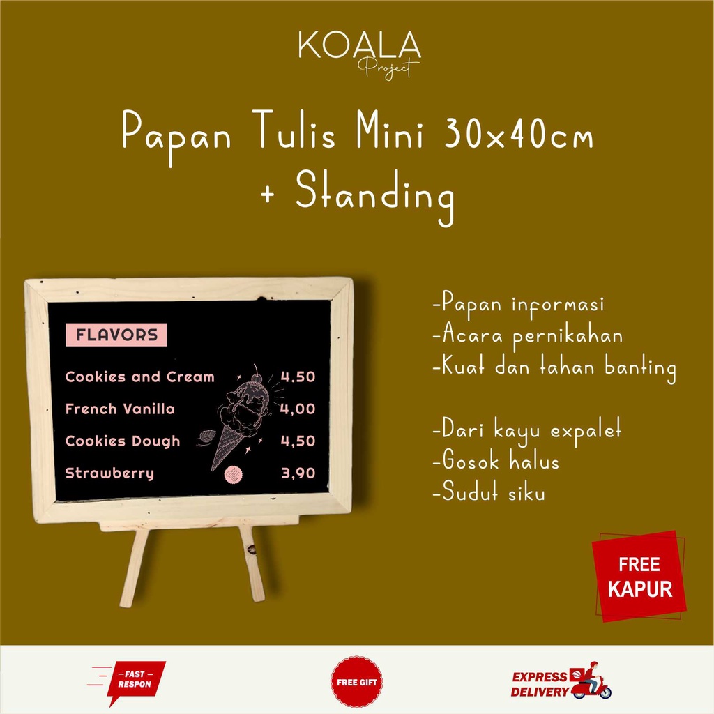 Jual PAPAN TULIS KAPUR HITAM BLACKBOARD CHALKBOARD 30X40 CM MINI ...