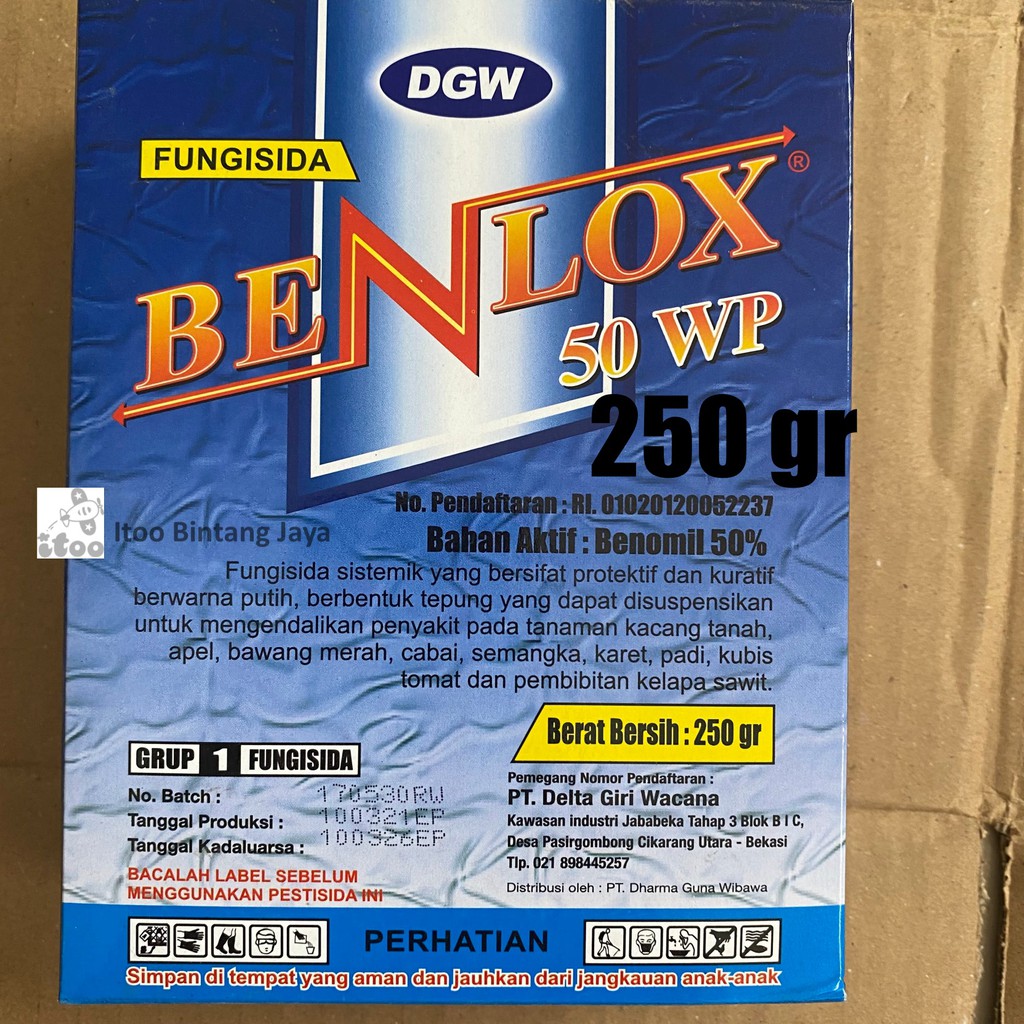 Jual Fungisida Sistemik BENLOX Benomil 50 WP 250 Gr Indonesia|Shopee ...