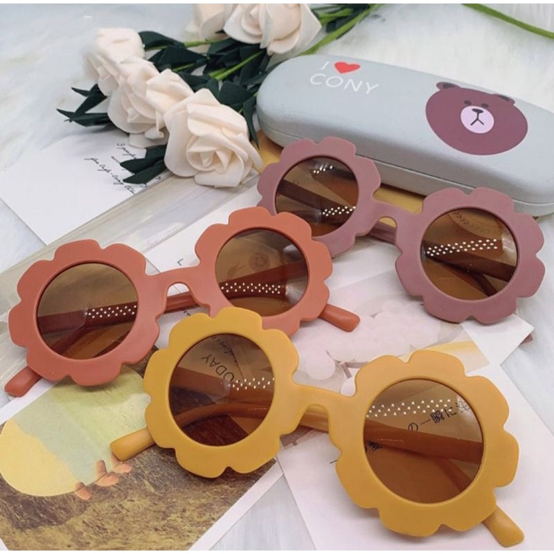 Jual kacamata frame bunga anak /kacamata hitam bingkai bunga anak ...