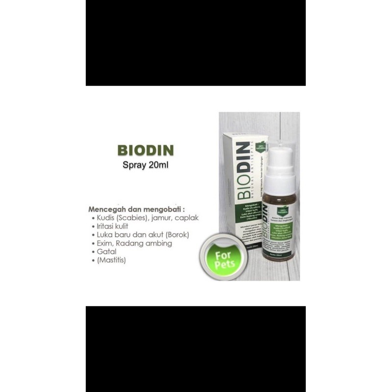 Jual obat jamur scabies demodex hewan cat&dog biodin spray 20ml ...