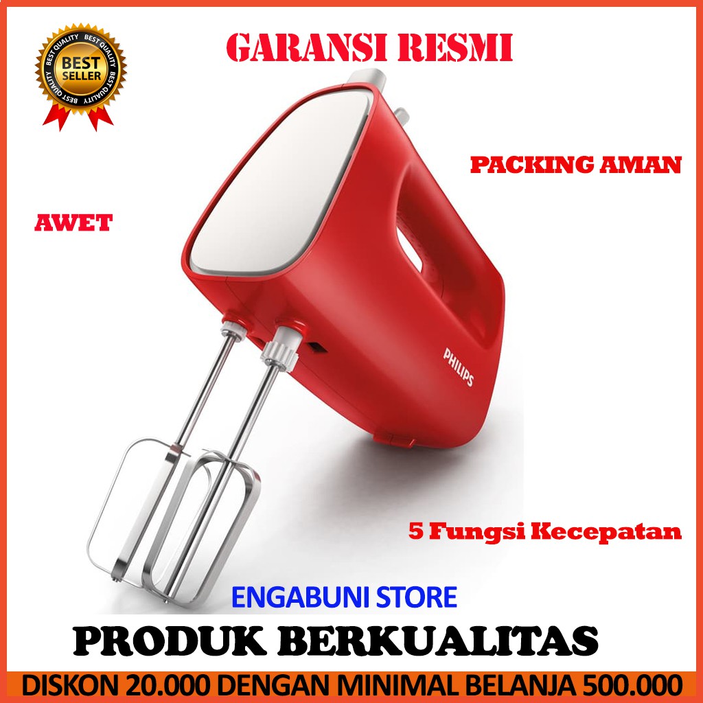 Jual Mixer Kue PHILIPS Hand Mixer - Merah Y6B3 Bergaransi Resmi 2 Tahun ...