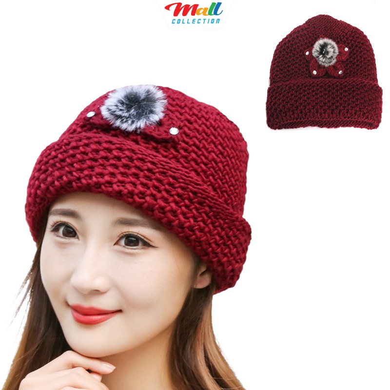 Jual MALL - Kupluk Wanita FAshion Topi Rajut Penghangat Aksesoris Musim ...