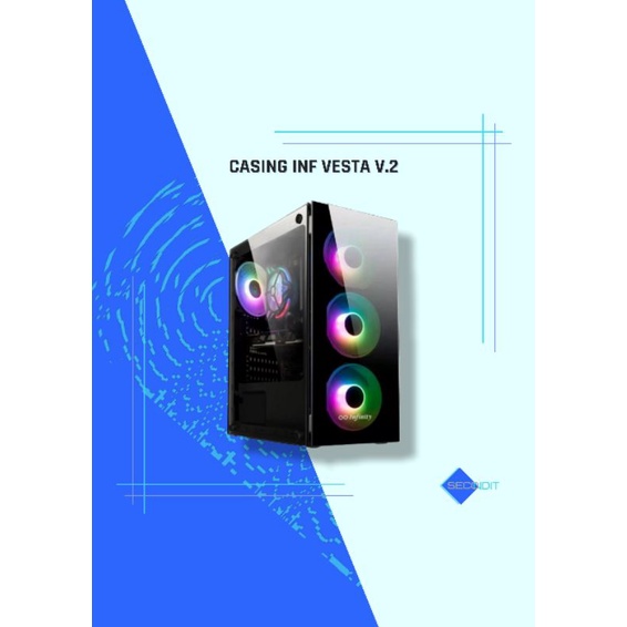 Jual casing pc gaming rgb infinity vesta v2 include fan 4 rgb casing ...