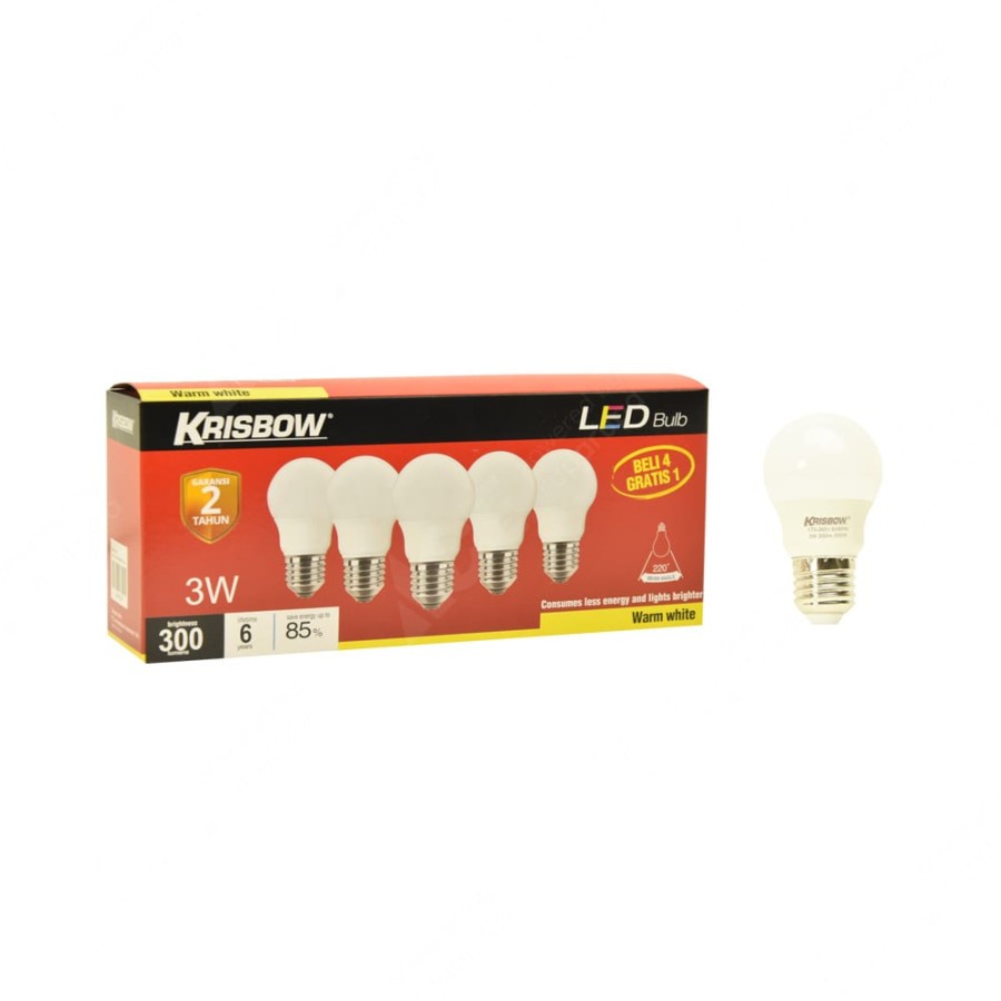 Jual KRISBOW SET LAMPU BOHLAM LED 3W 5 PCS - WARM WHITE | Shopee Indonesia