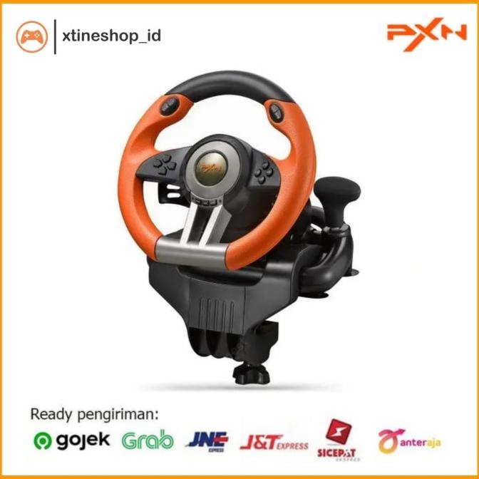 Jual PXN V3II Vibration Motor Racing Game Steering Wheel With Pedal PC ...
