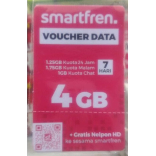 Jual VOUCHER KUOTA PAKET DATA SMARTFREN 4GB 7HARI (KODE VOUCHER DIKIRIM LEWAT CHAT) | Shopee ...
