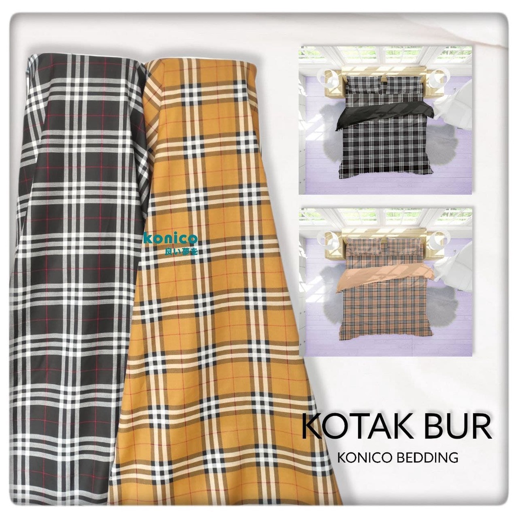 Jual KONICO Bahan Kain Sprei Bahan MIKROTEX Motif MINIMALIS KOTAK BUR Meteran (kain meteran ...