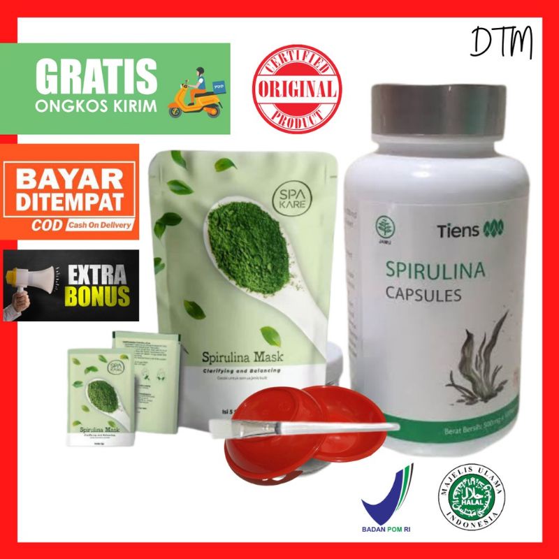 Jual Masker Wajah Spirulina Tiens 100 Kapsul / 1 Botol Segel ( BONUS ...
