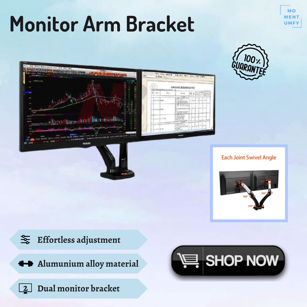 Jual Tempelan Bracket Penempel Penggantung Penjepit Lengan Arm Meja Dua ...