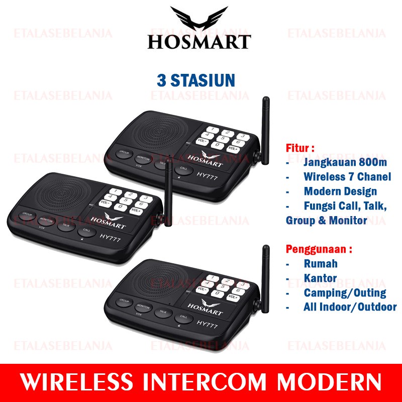 Jual INTERCOM INTERKOM TANPA KABEL WIRELESS JARAK JAUH LONG RANGE ...