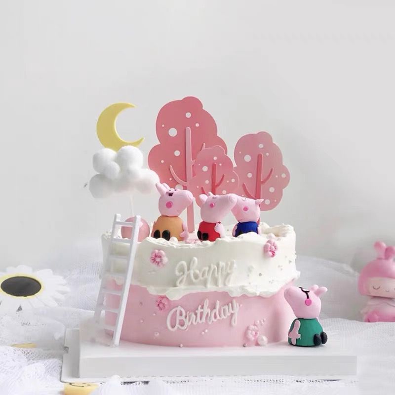 Jual Topper Peppa Pig Babi Piggy Hiasan Dekorasi Kue Ulang Tahun Happy ...