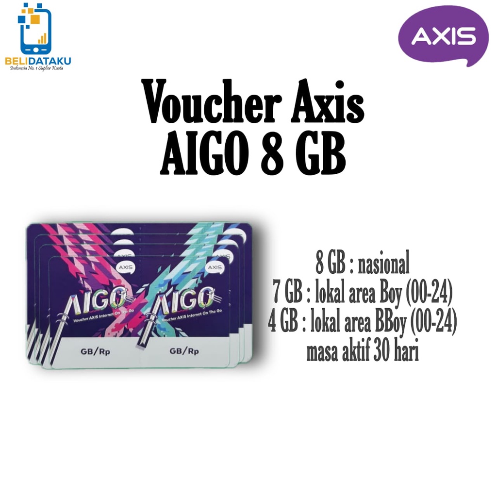 Jual VOUCHER DATA AXIS AIGO 8 GB | Shopee Indonesia