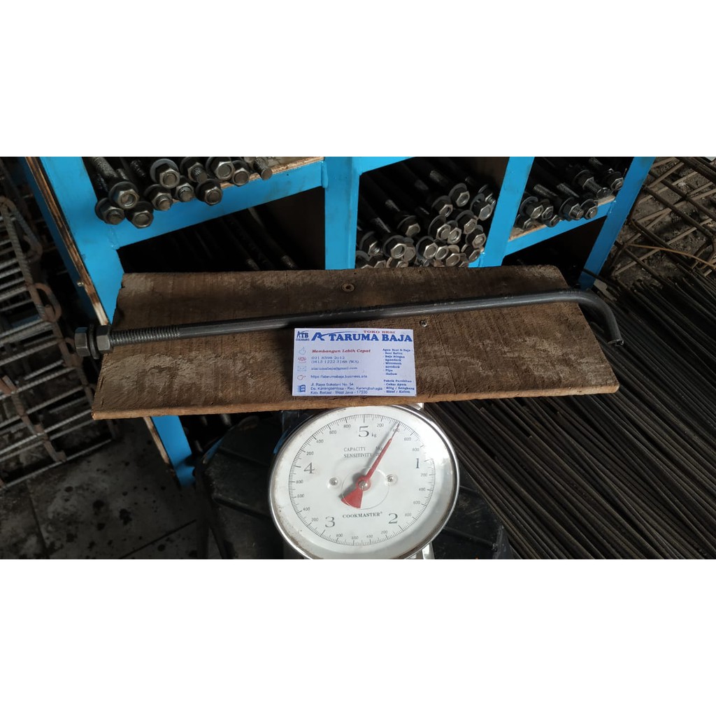 Jual Angkur Beton M12 x 400 mm - Angkur Besi 1/2" x 40 cm - Angkur L ...