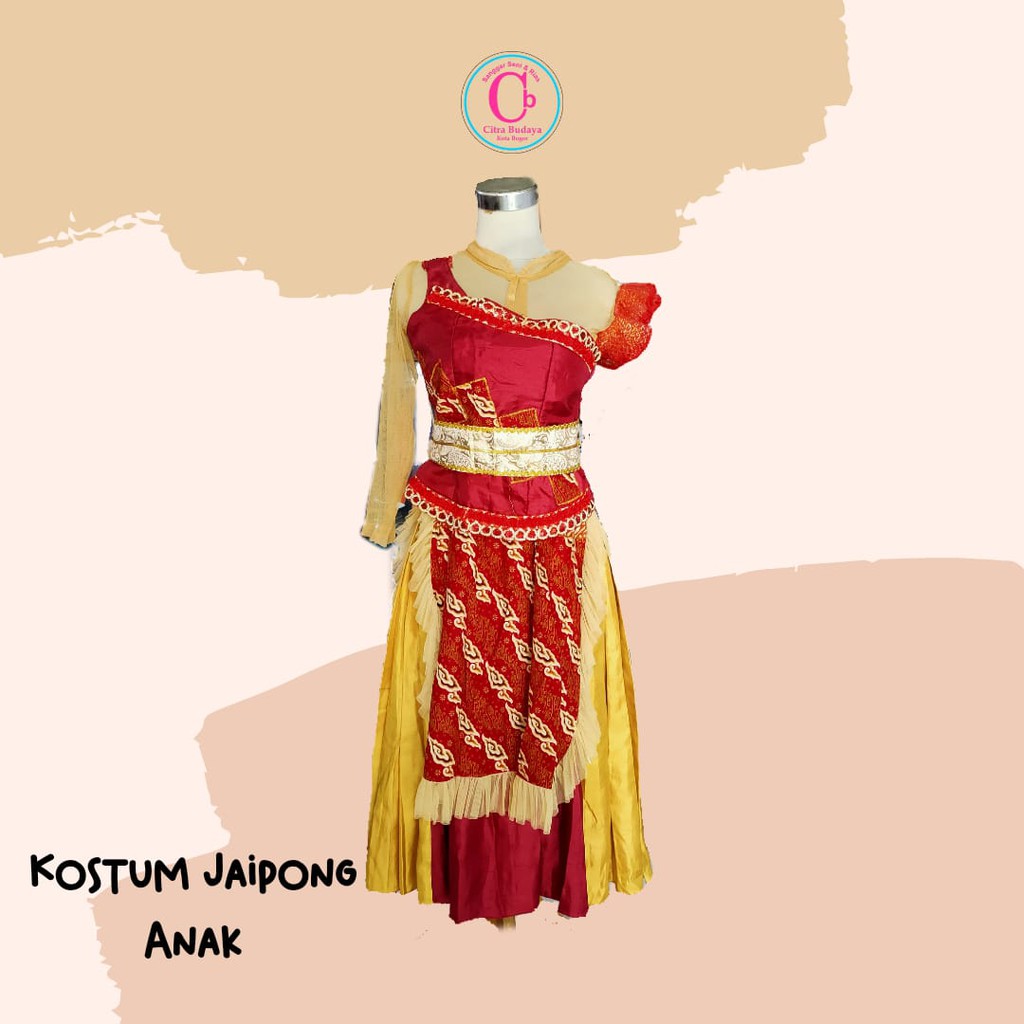 Jual Kostum Jaipong Anak Merah maroon Gold Batik (second) | Shopee ...