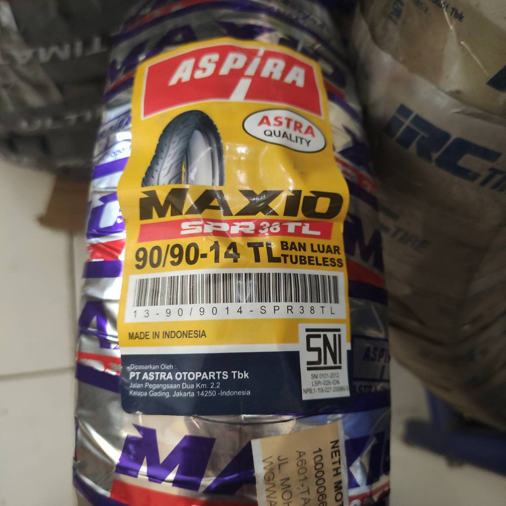 Jual Ban Tubeless Aspira Maxio SPR38 90/90 - 14 TL | Shopee Indonesia
