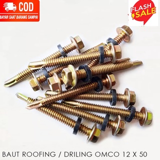Jual 50pcs baut baja ringan roofing/drilling 12x50 panjang 5cm isi ...