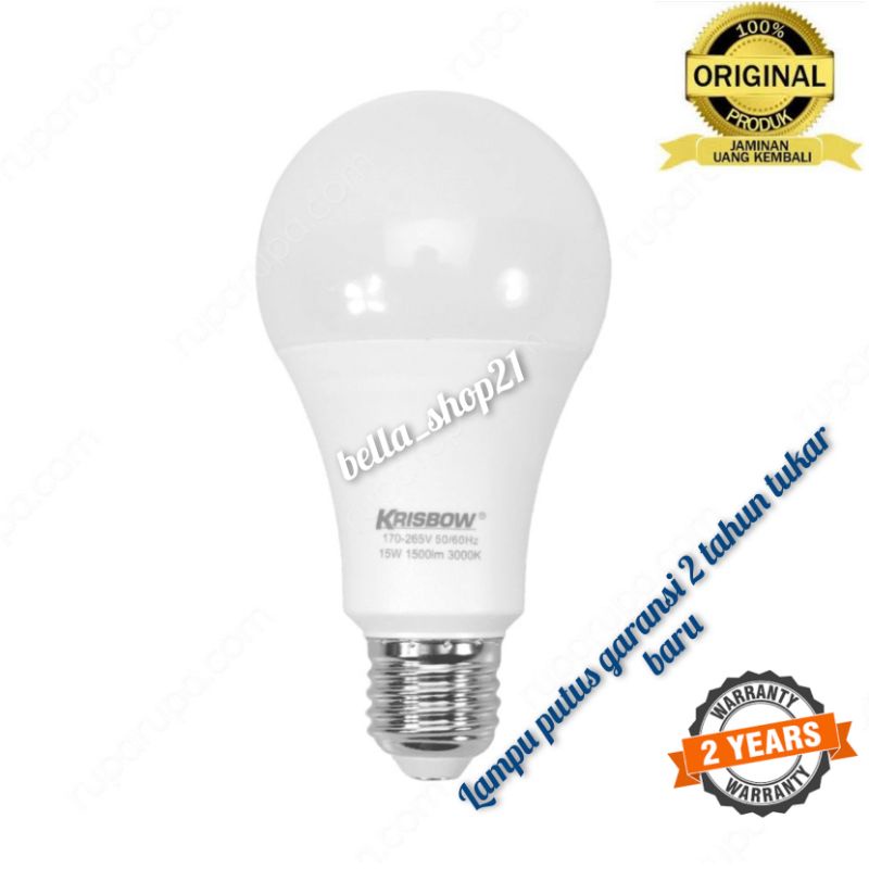 Jual krisbow bohlam / bola lampu led 15 watt putih | Shopee Indonesia