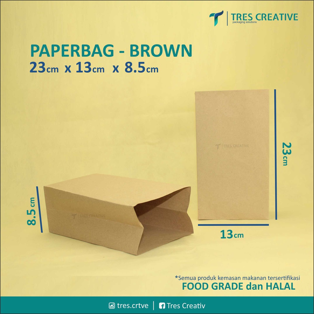 Jual Kantong Kertas Coklat / Packaging Makanan Food Grade / Kertas Roti ...