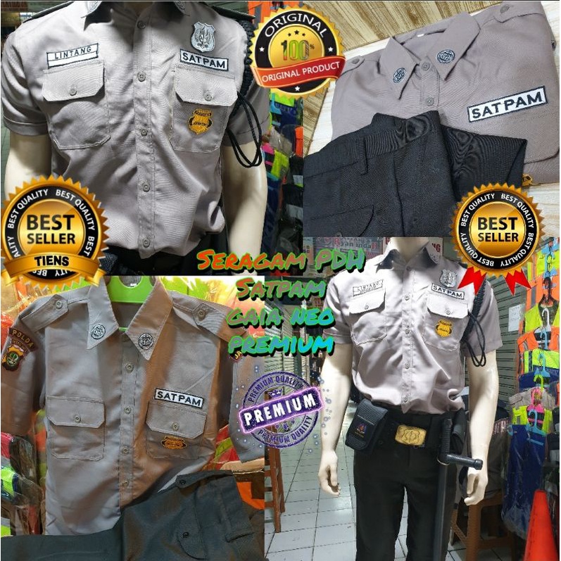 Jual SERAGAM PDH SATPAM / SECURITY TERBARU BAHAN GAIA NEO PREMIUM 1 STEL | Shopee Indonesia