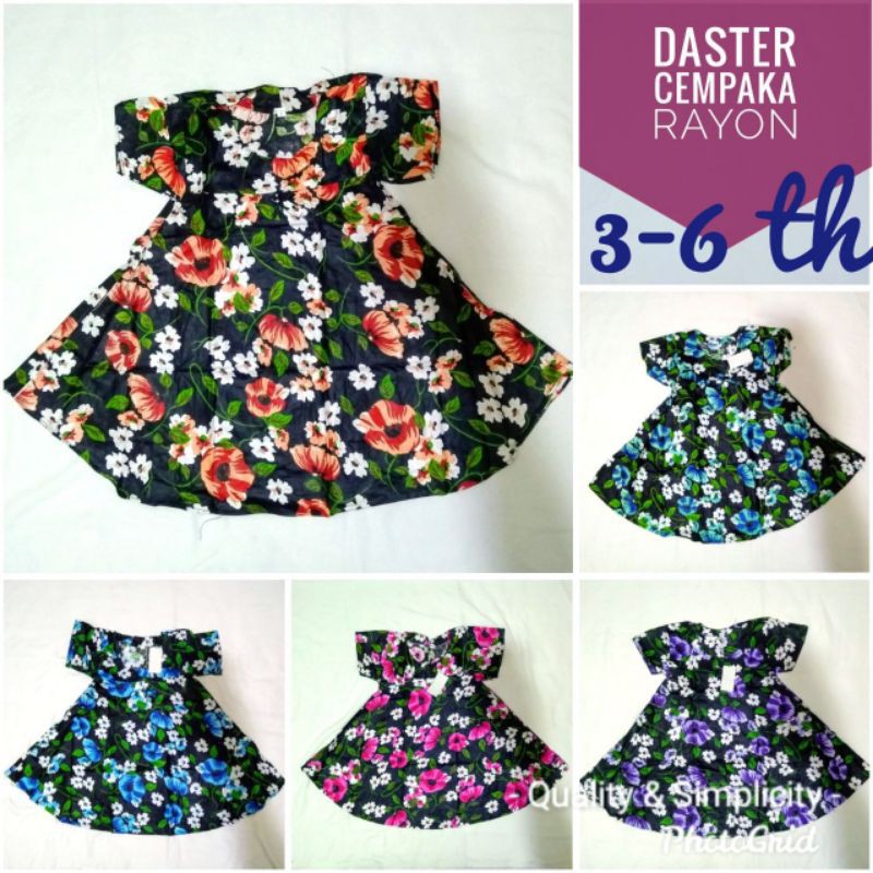 Jual Daster Anak Cempaka Rayon 3-6 Tahun | Shopee Indonesia