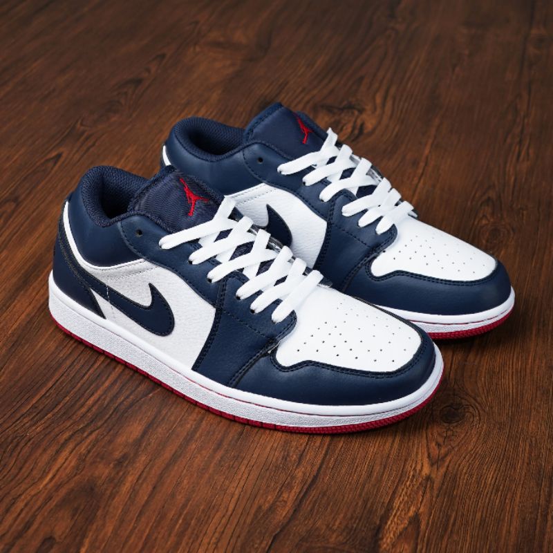 Jual Sepatu Sneakers Nike Air Jordan 1 Low Obsidian/Ember Glow - White ...