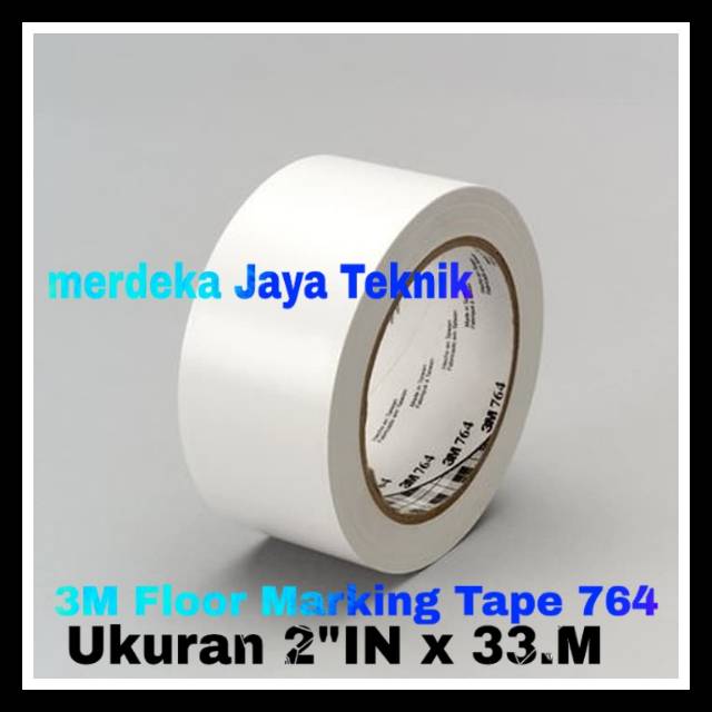 Jual Marking Tape 3M 764 White Floor Marking Tape Vinil Tape Isolasi Garis Lantai Ukuran 48mm x ...