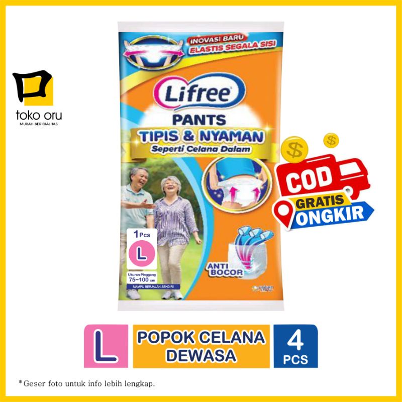 Jual Lifree L 1 renceng isi 4 pcs Popok Celana Dewasa | Shopee Indonesia