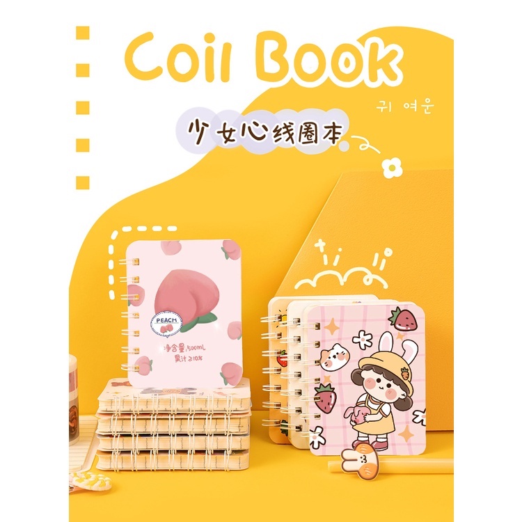Jual Mini Notebook rol besi korean style A7 /notebook lucu | Shopee ...