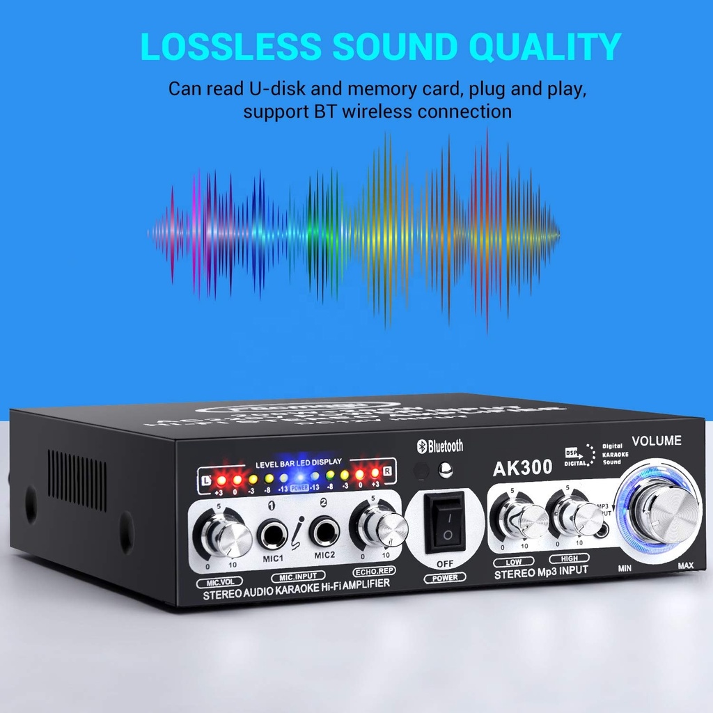 Jual HIFI Audio Amplifier Bluetooth 400W Dengan Remote Control - FM ...
