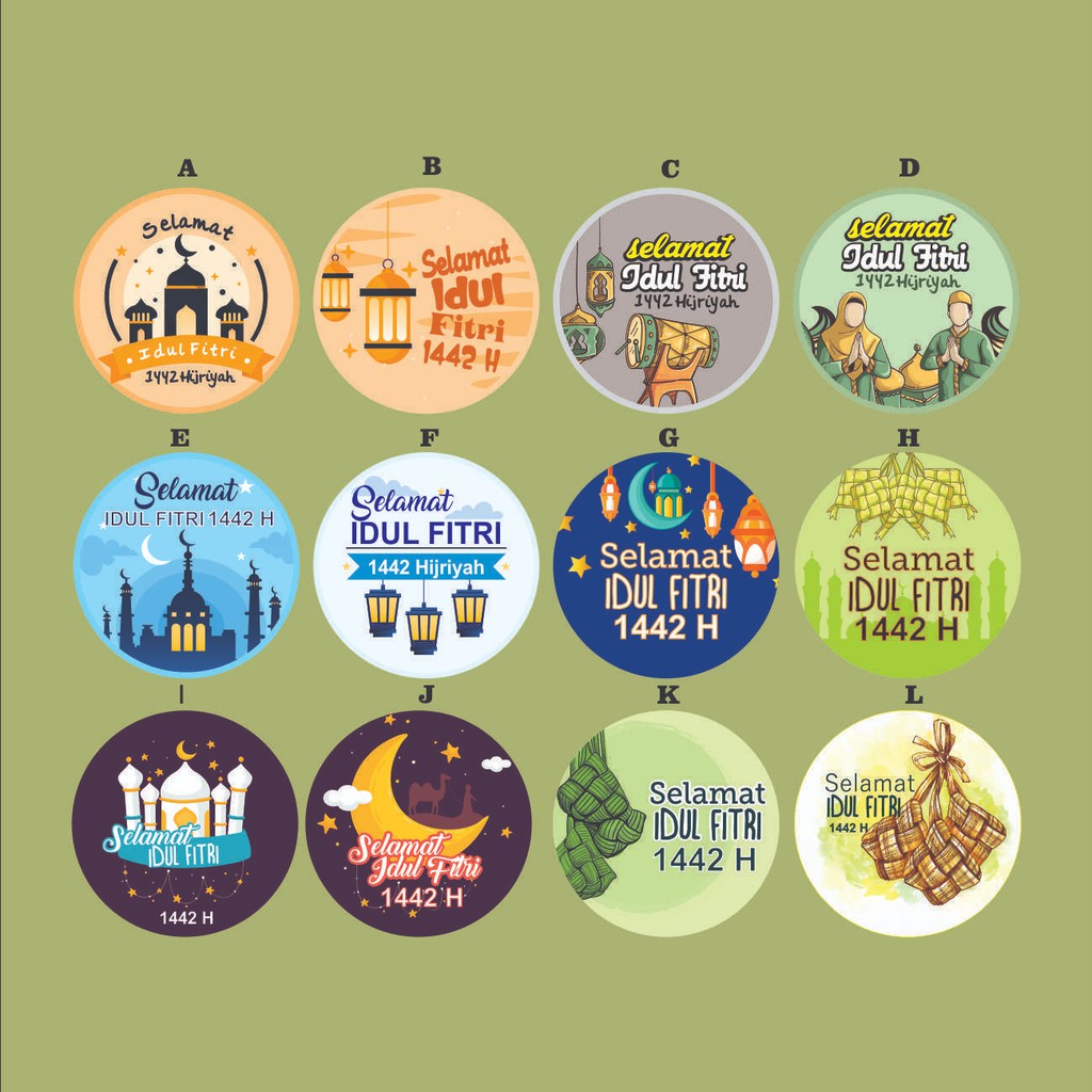 Sticker Label Kue Kering dan Parcel Idul Fitri / Lebaran | Shopee Indonesia