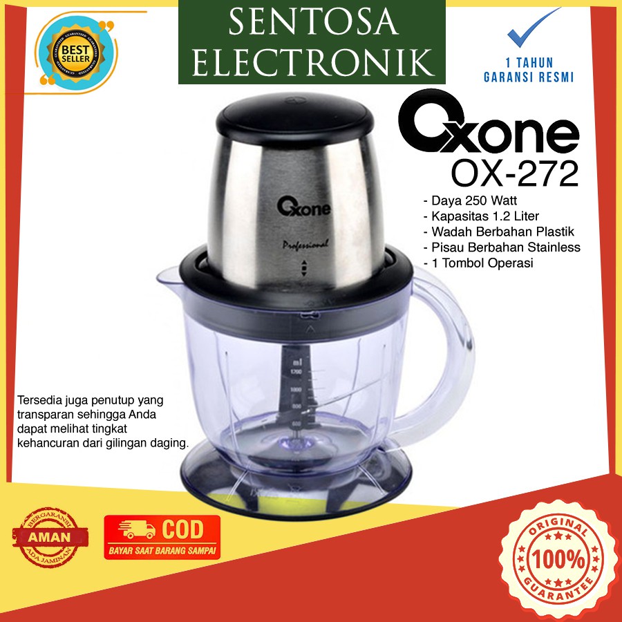 Jual OXONE OX-272 Chopper/Alat Pencincang/Pelumat Kapasitas 1,2 Liter | Shopee Indonesia