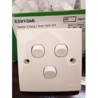 Jual Saklar 3 Gang 1 Arah Clipsal Tipe Classic Schneider | Shopee Indonesia