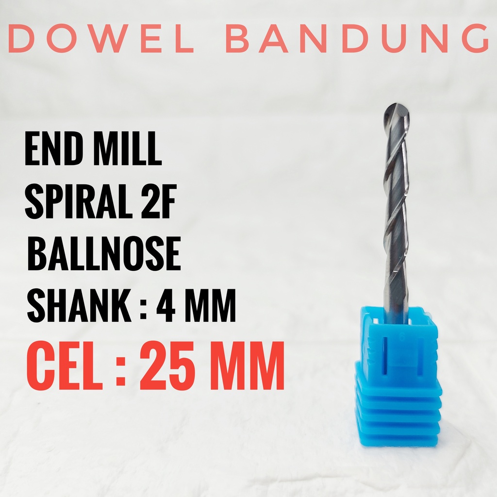 Jual End Mill 2F SPIRAL BALL NOSE 4 mm Endmill Carbide CNC Router Bit ...