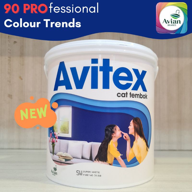 Jual Cat Tembok Avitex Interior 90 Proffesional Colour Trends 5 kg ...