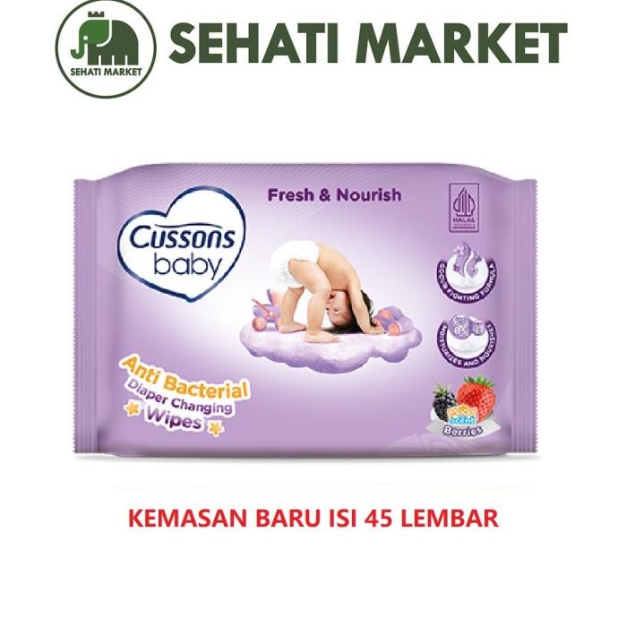 Jual Cussons Baby Wipes Tisu Basah Ungu - Fresh and nourish 1 pack 50 ...