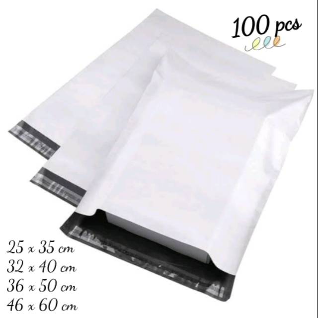 Jual Plastik Packing Kemasan (Polymailer) 32 x (40 + 5 cm) PUTIH (100 ...