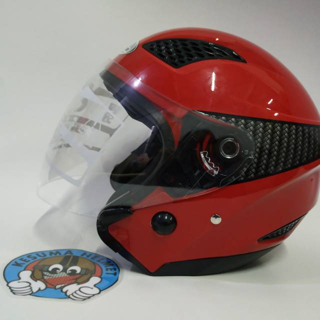 Jual Helm ARL Half Face Model Zeus Merah. Indonesia|Shopee Indonesia