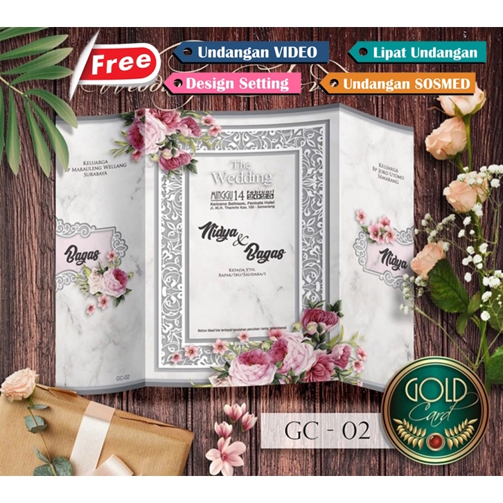 Jual Undangan Pernikahan Murah Tipe Gold C - 02 / Kertas Undangan Murah ...