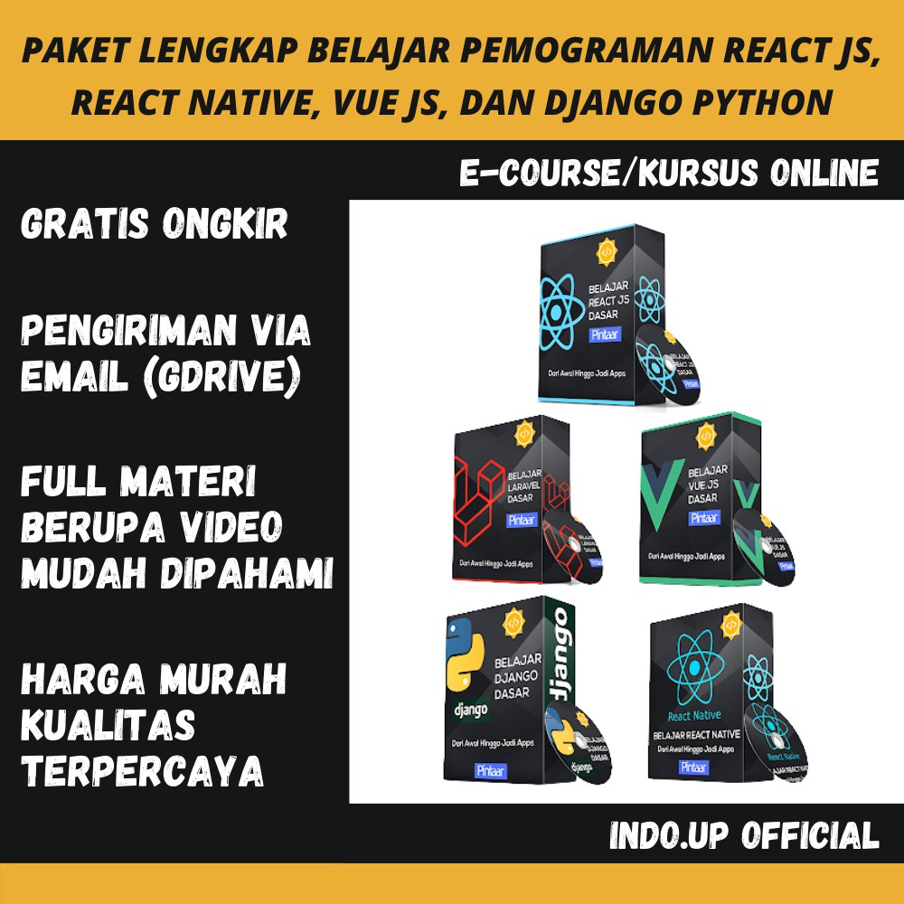 Jual Promo Paket Lengkap Belajar Pemograman React Js React Native Vue Js Dan Django Python