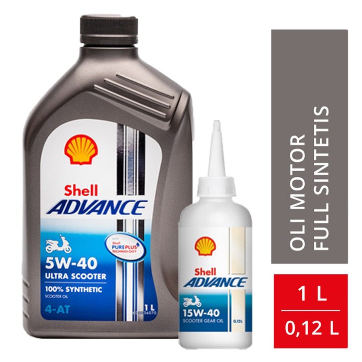 Jual PAKET OLI SHELL ADVANCE ULTRA SCOOTER 1L & 1 BOTOL OLI GARDAN ...