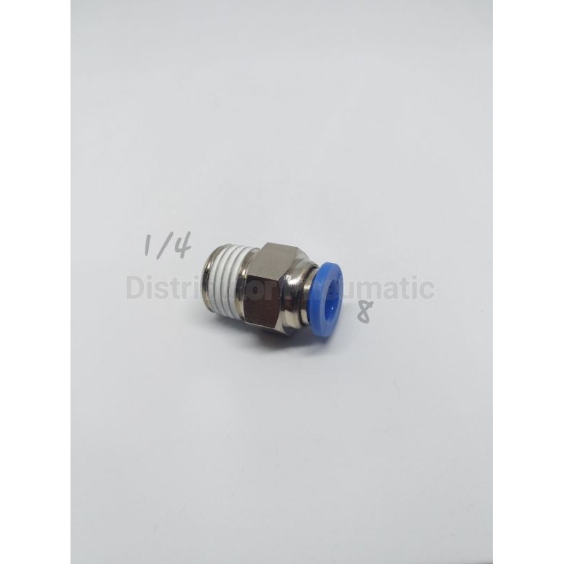 Jual MPC 08-02 FITTING LURUS MALE PNEUMATIC SELANG 8MM DRAT 1/4 | Shopee Indonesia