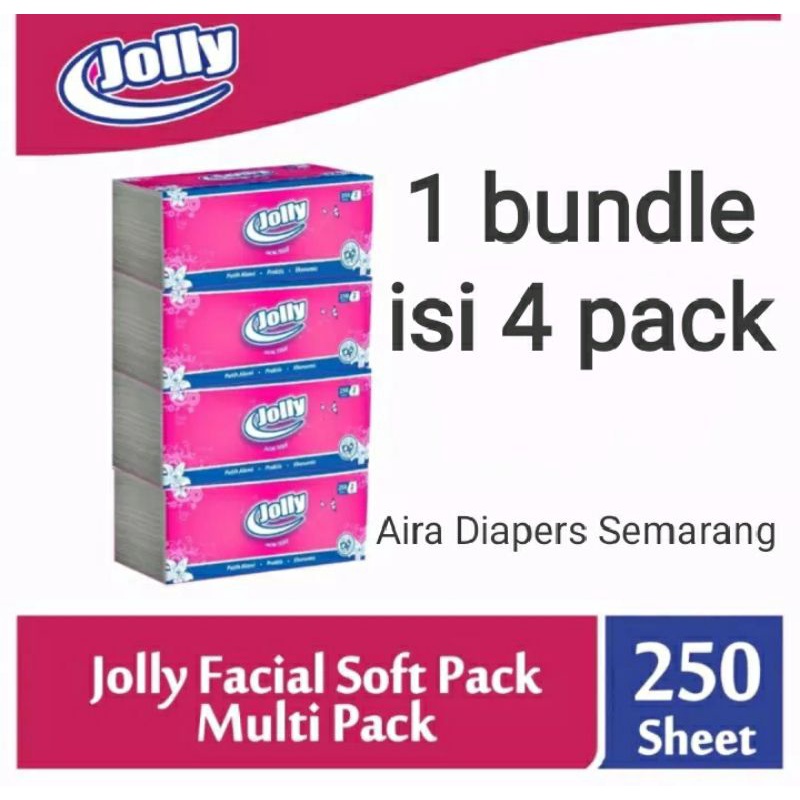 Jual (isi 4) facial tissue Jolly tisu wajah 2 ply 250 sheets | Shopee ...