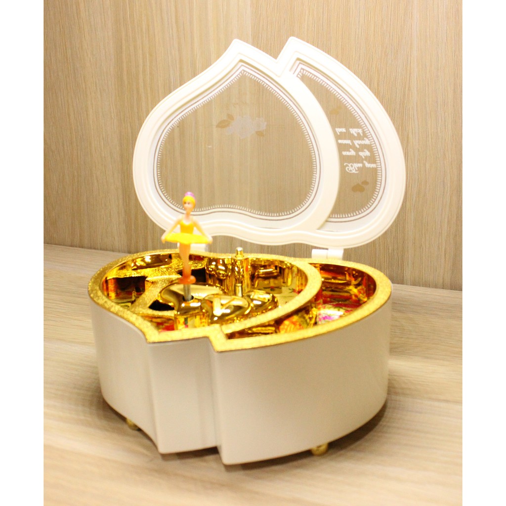 Kotak Musik Music Box Love Balet Balerina Double Lampu LED Kado Hadiah ...