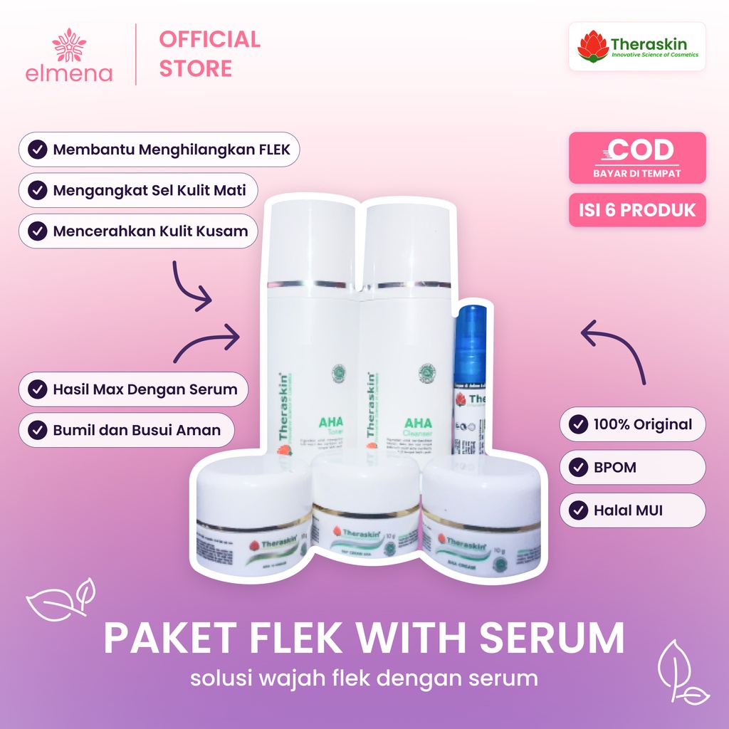 Jual Skincare Theraskin Teraskin Paket Flek Aha Original Bpom Dengan Serum Solusi Wajah Flek ...