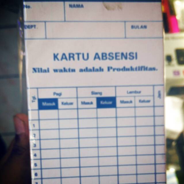 Jual Kartu Absen Manual ceklok Smua Merek Indonesia|Shopee Indonesia