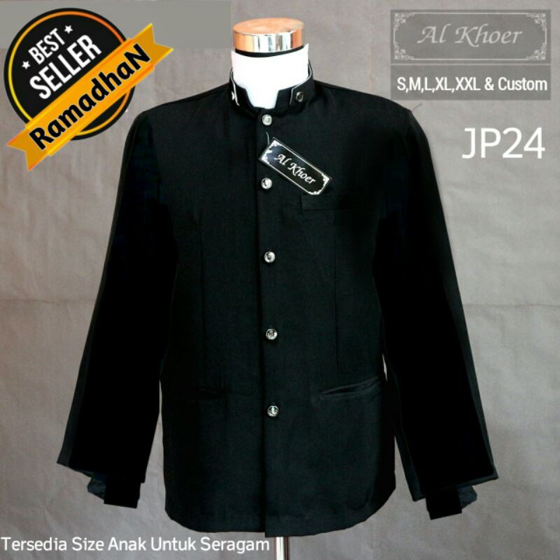 Jual Baju muslim pria Jasko /Jasko hitam polos / Jas koko Polos ...