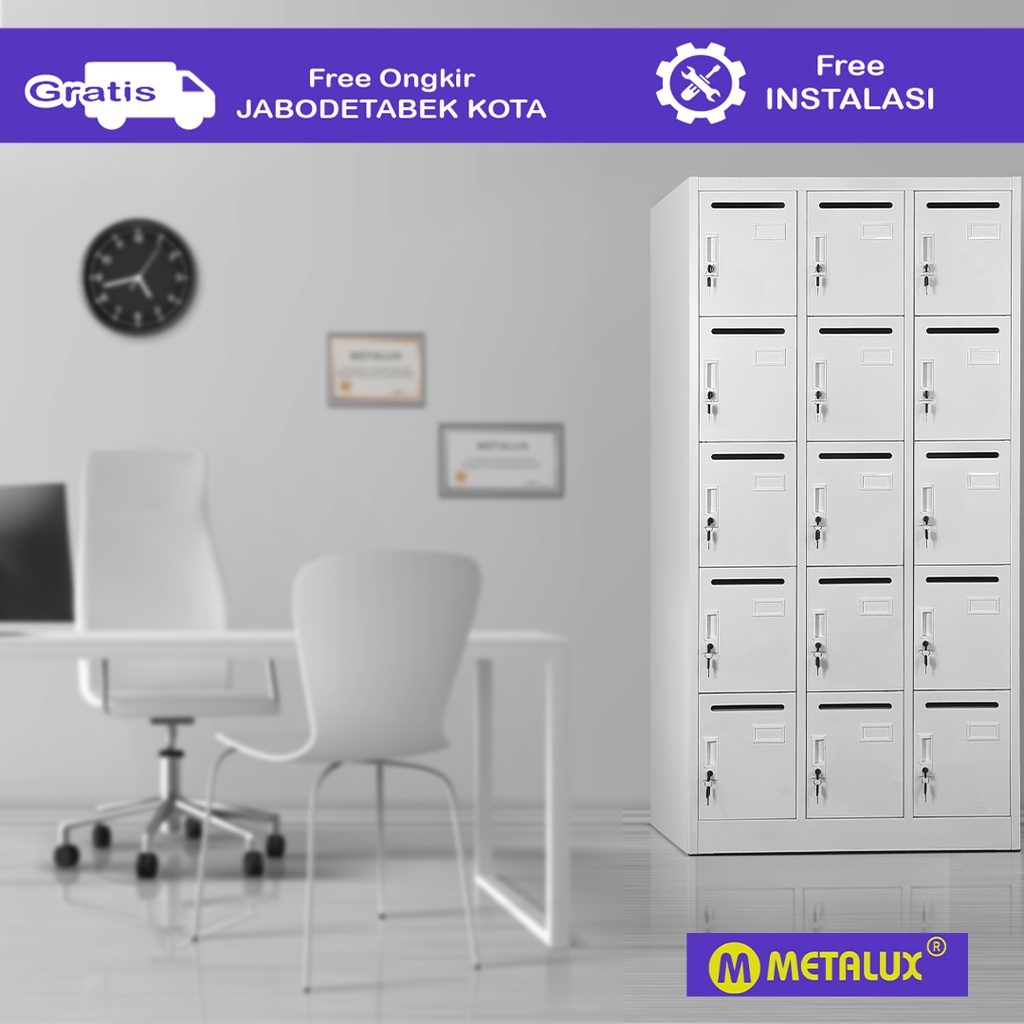 Jual METALUX KAMA XV - Loker Besi 15 Pintu | Metal Locker Mail Box | Shopee Indonesia