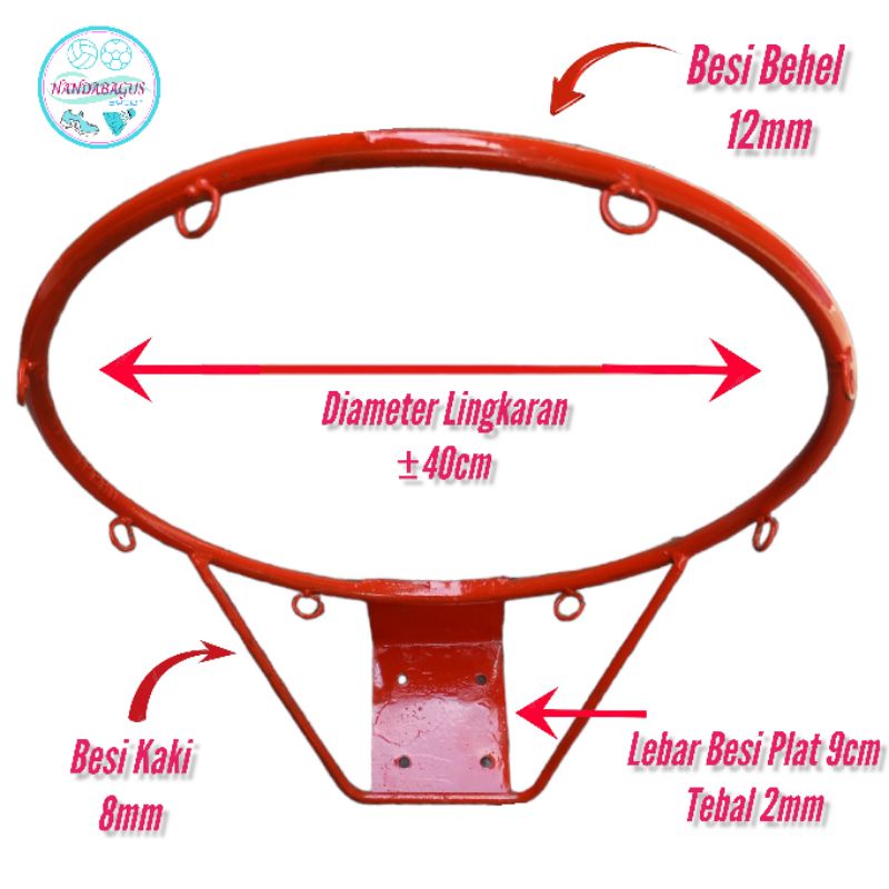 Jual Ring Basket Single Bahan Besi Bonus Baut & Jaring | Shopee Indonesia