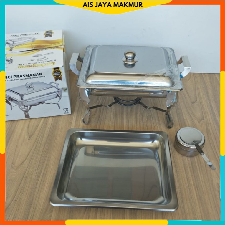 Jual Prasmanan dengan tungku pemanas warmer square pan / chafing dish ...