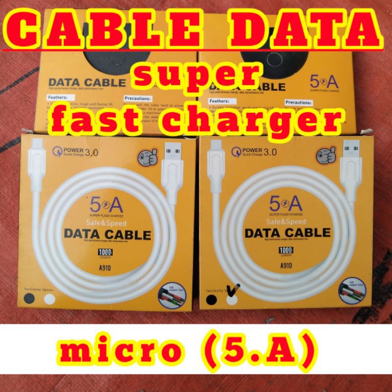 Jual cable data micro 5.Amper super fast charging, ukuran panjang 1(mtr ...